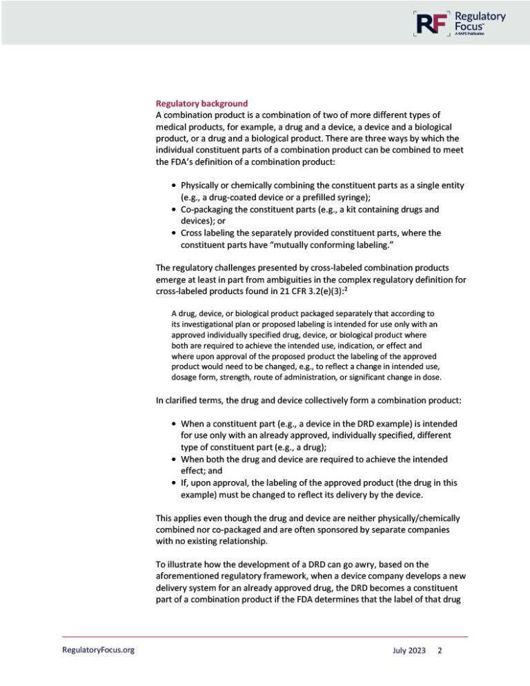 Cross-labeled combination products: A regulatory conundrum awaiting a ...